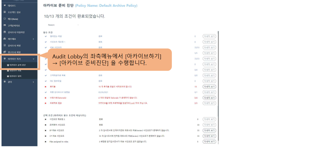 조서 - 정책과 절차